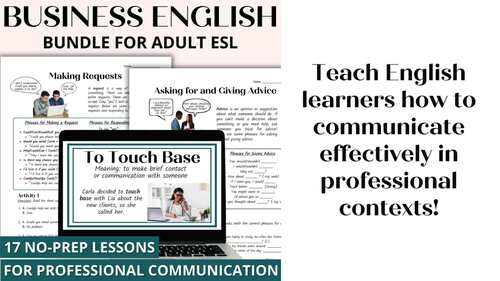 Adult ESL Business English Activities - Speaking Activities and Idioms ...