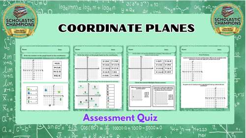 COORDINATE PLANES* Assessment Quiz Test * Middle School Math * Math Centers
