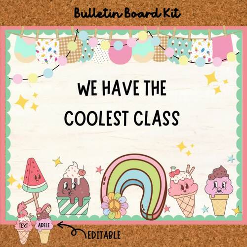 Ice Cream Summer Bulletin Board Kit Groovy Retro Classroom Decor
