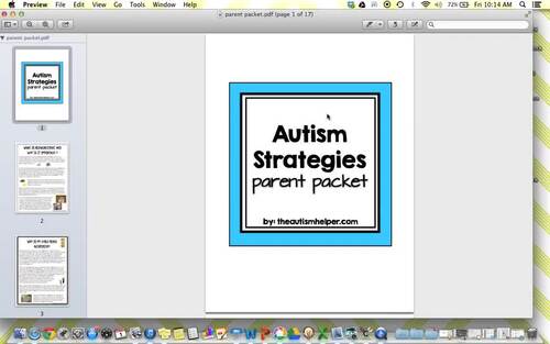 Autism Informational Handouts for Parents & Families by The Autism Helper