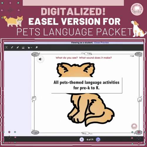 Pet themed Language Activities preschool Speech Therapy by Badger State ...