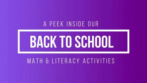 Back to School Math & Literacy NO PREP Worksheets & Activities | TPT