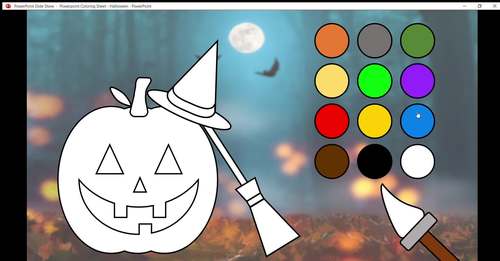 PowerPoint Coloring Sheet- Halloween Pumpkin Themed- Fun digital brain ...