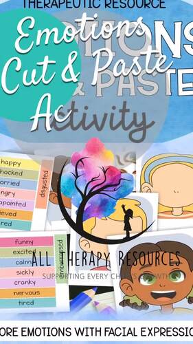 EMOTIONS & FACIAL EXPRESSIONS - Cut & Paste School Counseling Activity