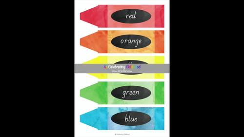 Colour Word Posters TAS Beginners Font by Celebrating Childhood | TpT