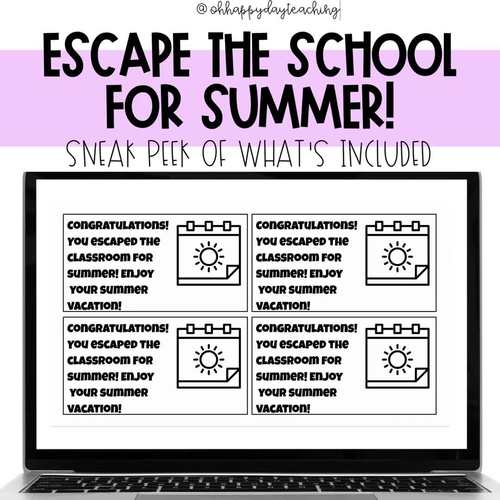 Escape the School for Summer! End of the year Activity! | TPT