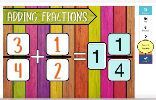 Adding Fractions BOOM Cards with Printable/Editable Version (Distance ...