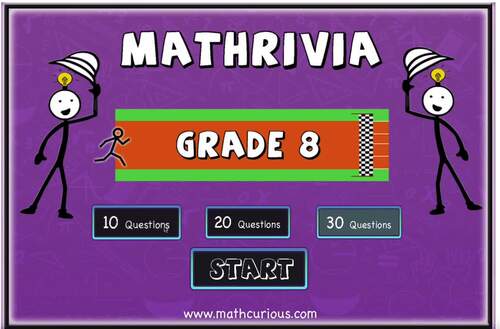 Spiral Review Math Trivia Activity Grade 8 - Instant Feedback Digital ...