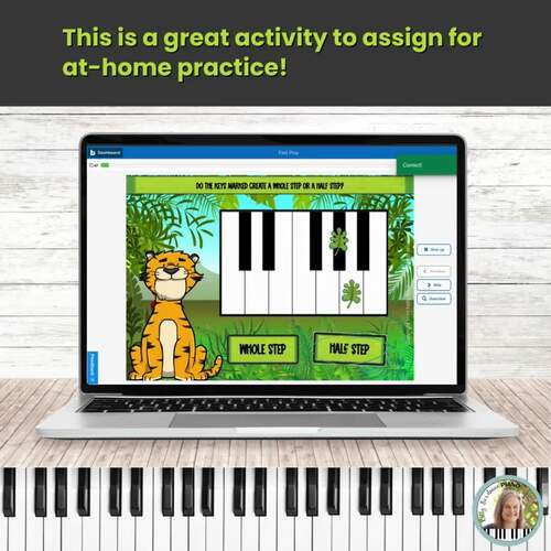 Whole Steps & Half Steps BOOM™ Cards - Intervals on Piano Keys Digital ...