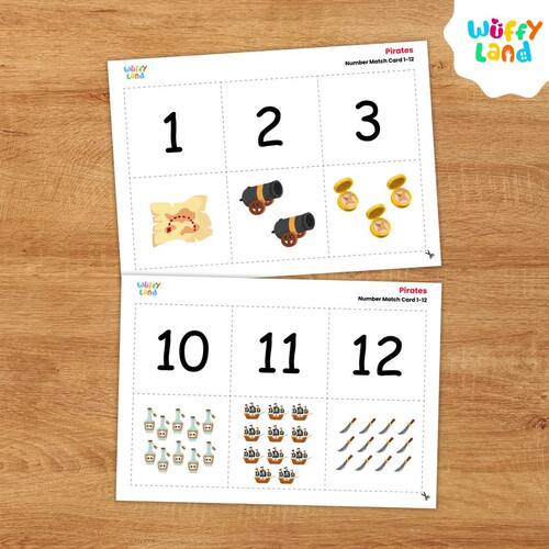 Pirates Number Match Cards 1-12 | Counting Game & Math Center ...