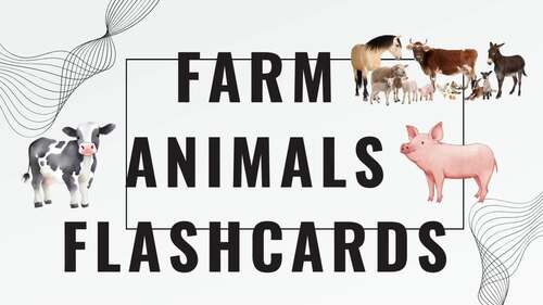 Farm animals Flashcards Colorful Picture with and without name Memory ...