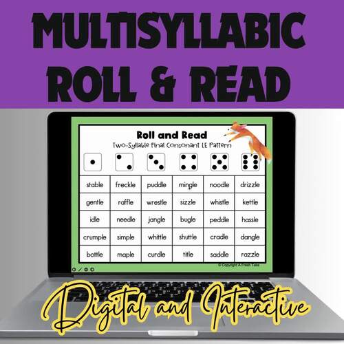 Roll & Read Multisyllabic 2 Syllable Consonant LE Words Sentences ...