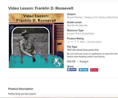 Video Lesson: Franklin D. Roosevelt by Social Studies Studio | TPT