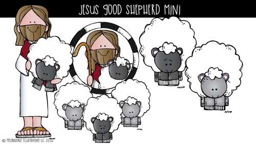 Jesus clip art, Good Shepherd, Bible, LDS Mini by Melonheadz Clipart