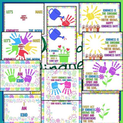 World Kindness Day Craft- Poster Bundle | Kindness Day Handprint Art Bundle