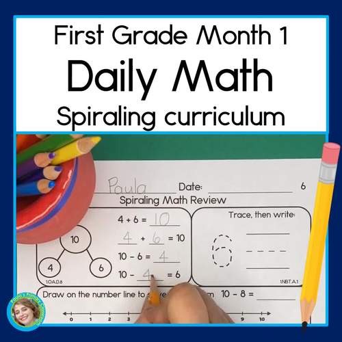 1st Grade Daily Math Spiral Review Worksheets Morning Work August September