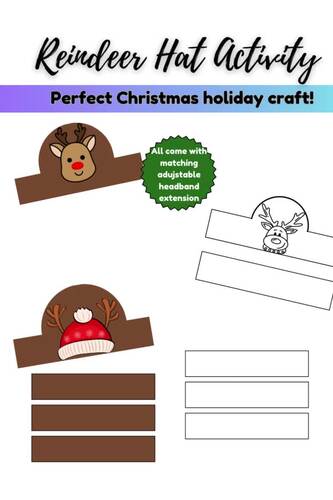 Reindeer Hat Craft BUNDLE - Printable Grades PreK-2 | TPT