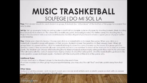 Music Trashketball: Solfege (Do Mi Sol La) by Tunes with Mrs Trafford