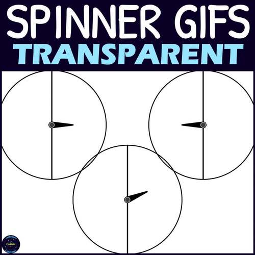 Animated GIF Transparent Spinners with Black Needles Clipart – 2 Sections