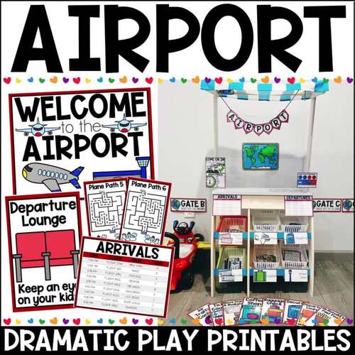 Airport Dramatic Play Bundle of Printables, Centers, Labels & Airplane ...