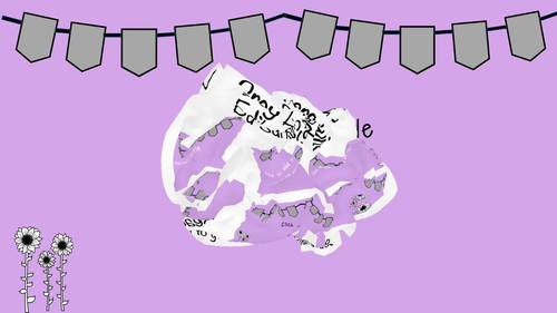 Lilac Grey Banners with B&W Font Editable Sunflower Themed Slides