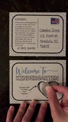 Meet Your Teacher Back to School Scratch Off Welcome Postcard - Open ...