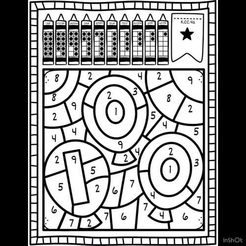 100th Day of School Count within 10 No Prep Coloring Activities for ...