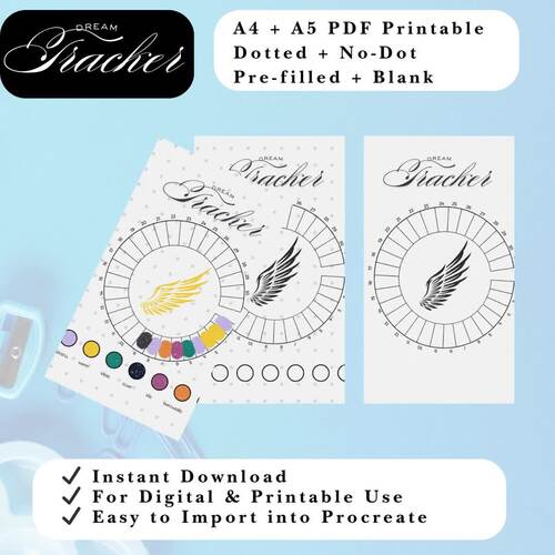Dream Tracker — Printable & Digital Planner Set (A4, A5) | PDF + PNG Files
