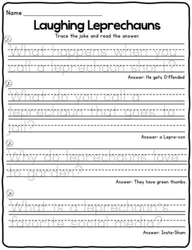 St. Patrick's Day Writing Jokes by The Headband Teacher | TPT