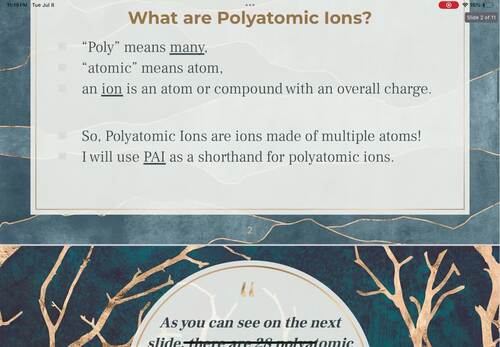 Polyatomic Ions Notes Bundle by Elemental Excellence | TPT