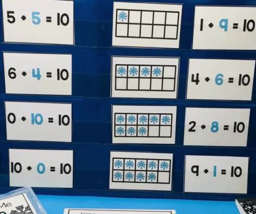 Missing Addend Task Cards - Addition Math Center - Adding within 10 Winter