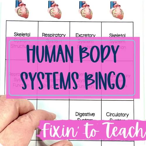 Human Body Systems Bingo for Middle School Science by Fixin' to Teach