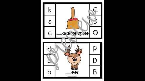 Fall Thanksgiving Beginning Letter Sounds & Letter Recognition Clip ...