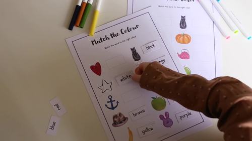Match the Color Word with Colored Picture Sorting Activity for Early ...