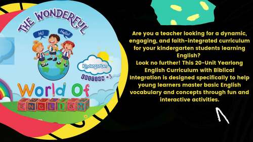 Wonderful World of English 20 Unit Year-Long Curriculum (K - 2nd)