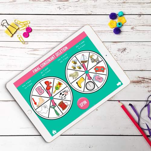 No Print Minimal Pairs Spinners for Digital use on iPads or in Teletherapy