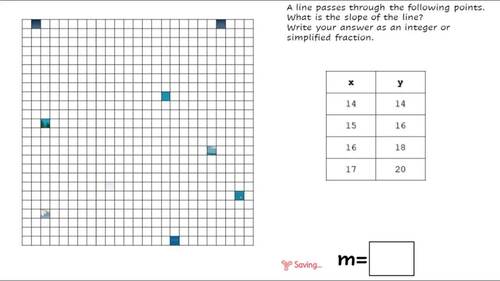 Finding Slope from a Table Pixel Art Winter Self Checking Math Activity