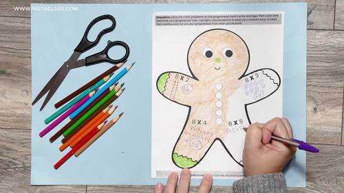 3rd Grade Gingerbread Man Math Craft Multiply One Digit by One Digit ...