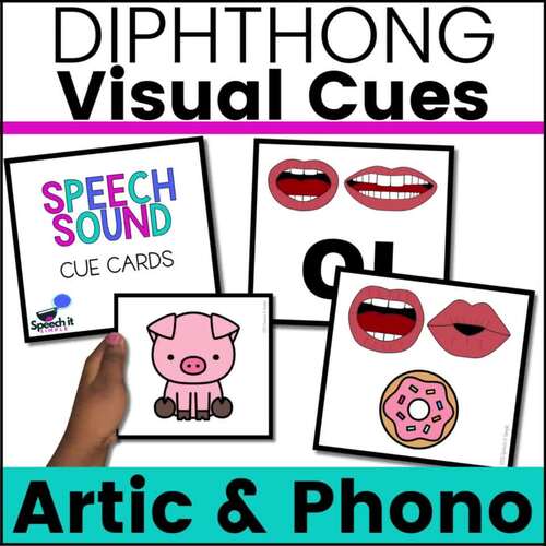 Diphthong Cue Cards - Vowel Distortions - Apraxia - Phono - Artic