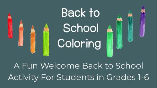 Back to School Colouring Pages Elementary Grades by Jackie Partridge Art