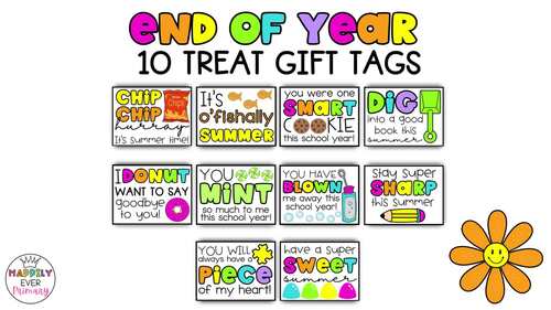 End of Year Summer Treat Tags | Student Gift Tags | TPT