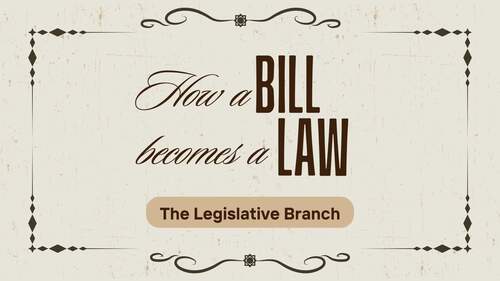 How a Bill Becomes a Law – Legislative Branch Lesson & Research Activity