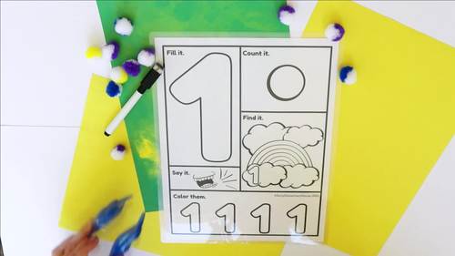 Numbers 1-20 Work Mats for Number Recognition and Counting to 20, Math ...