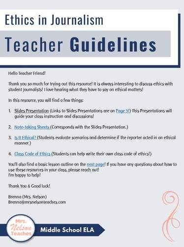 Ethics in Journalism - Broadcast Journalism - Reporting by Mrs Nelson ...