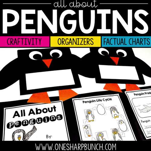 Penguins Flap Book | Penguin Craft | Penguin Graphic Organizers ...