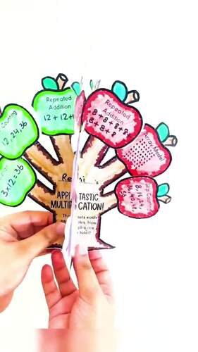 First Day of Fall Multiplication Strategies Apple Tree Craft 3rd 4th ...