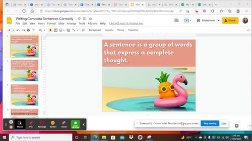 Writing Complete Sentences (Sentence Structure) Digital Googles Slides ...