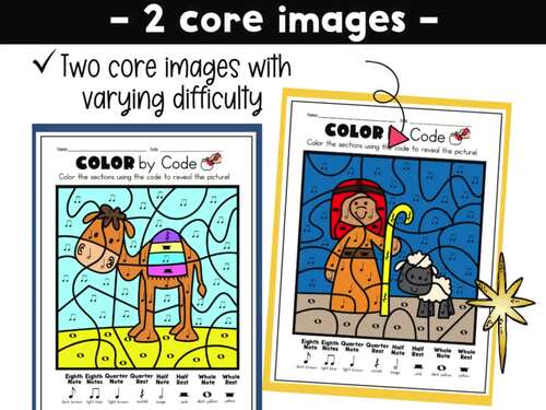 Music Color by Code|Christmas & Holiday Music Coloring Pages Activity ...