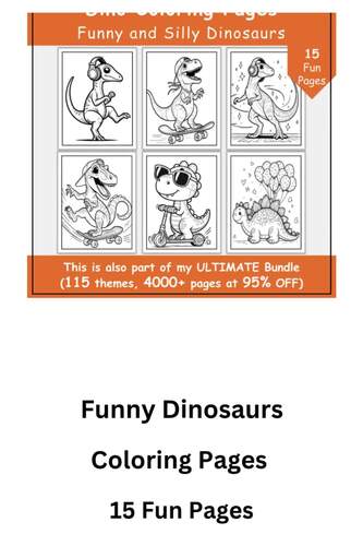 Funny Dinosaur Coloring Pages for Kids | Printable, Fun & Educational ...
