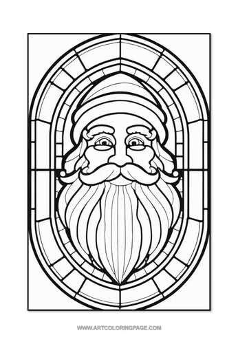 Stained Glass Santa Claus Coloring Pages Vol. 16: Holiday Light Show!